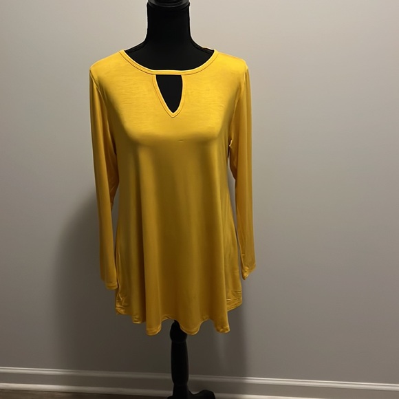 Yelete | Tops | Long Sleeve Keyhole Tunic Mustard | Poshmark